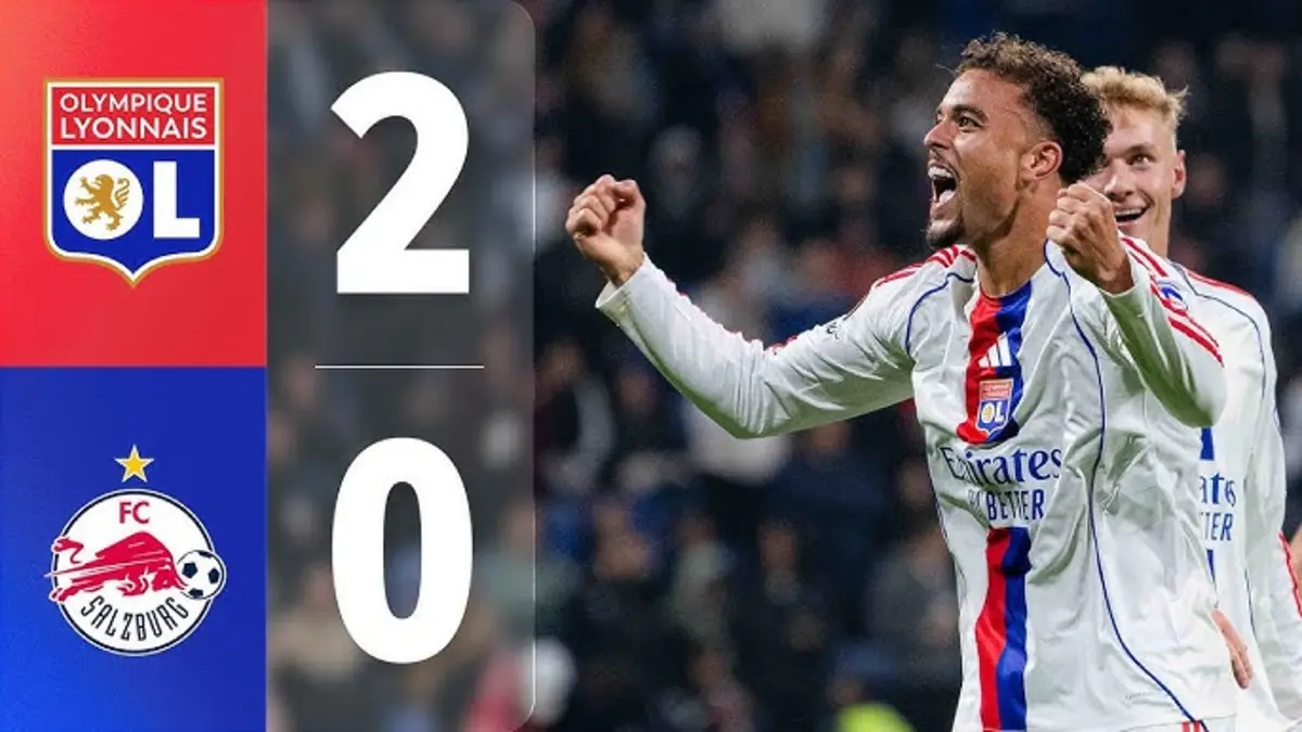 Lyon - RB Salzbourg résumé vidéo du match. Victoire de l'OL (2 - 0)