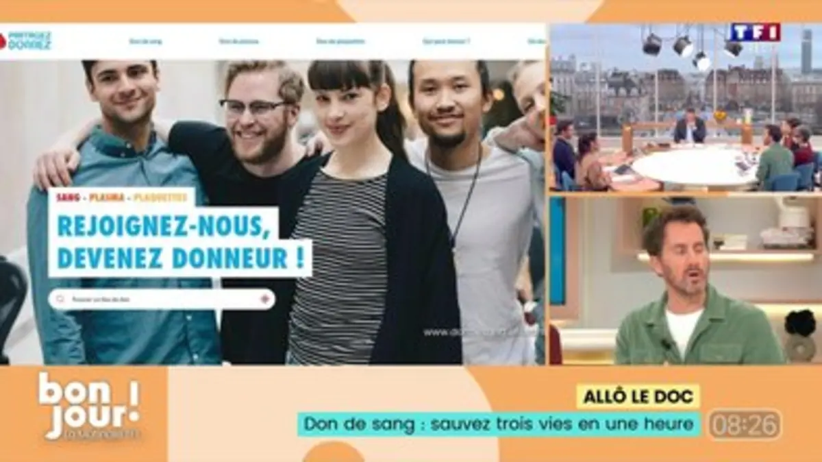 Replay Bonjour ! La Matinale TF1 du 12/02/2024 : Bonjour ! La Matinale TF1 - Don de sang ...