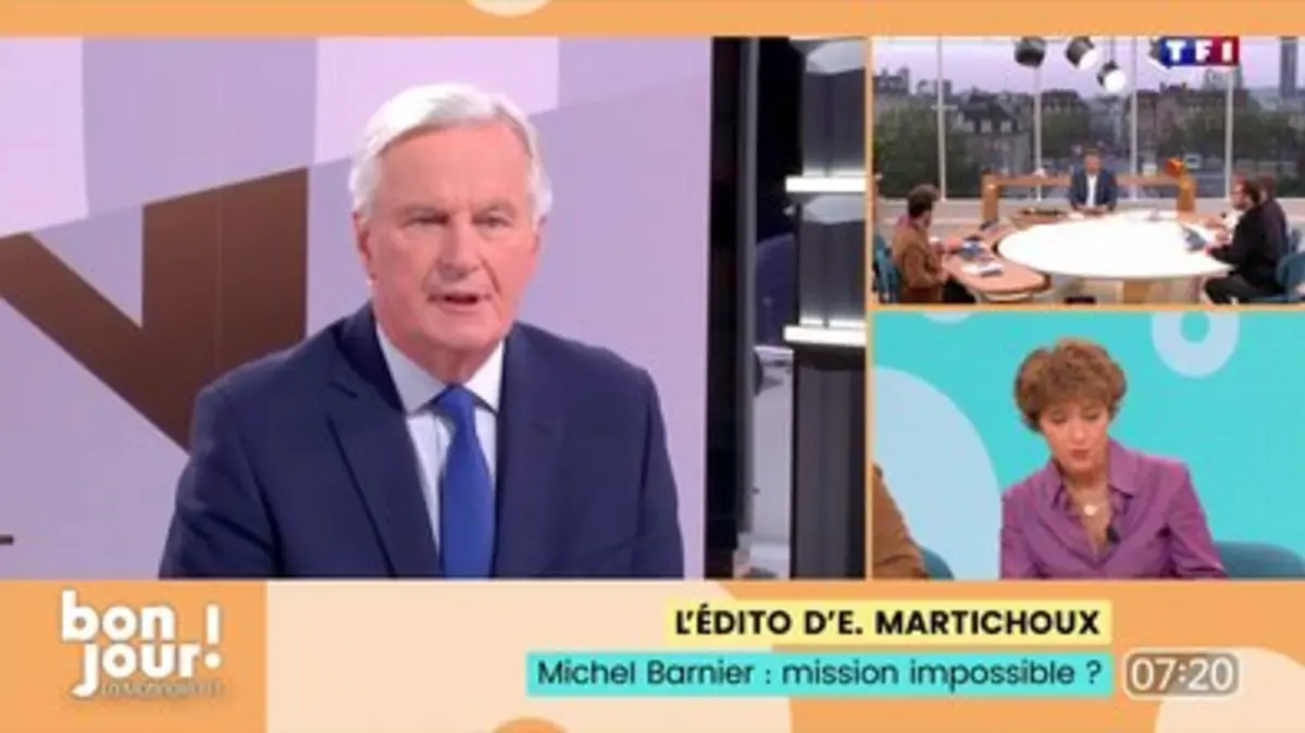 Replay Bonjour ! La Matinale TF1 du 06/09/2024 : L'édito d'Élizabeth Martichoux : Michel Barnier ...